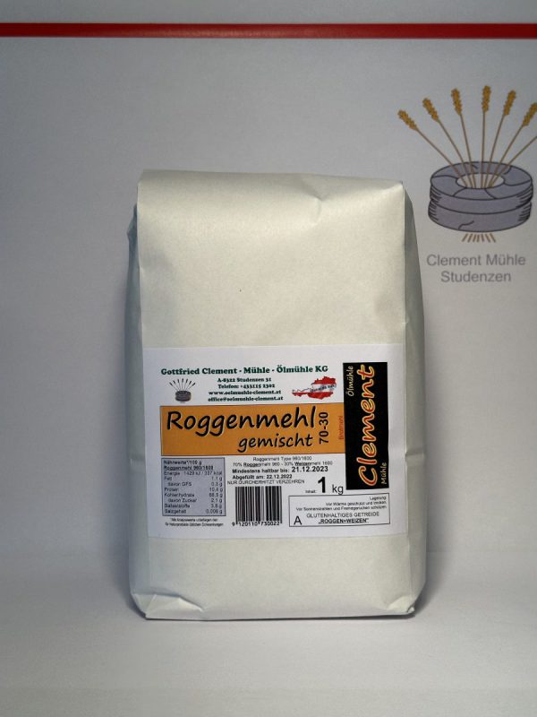 Roggenmehl gemischt 70-30 (Brotmehl) - Clement Mühle